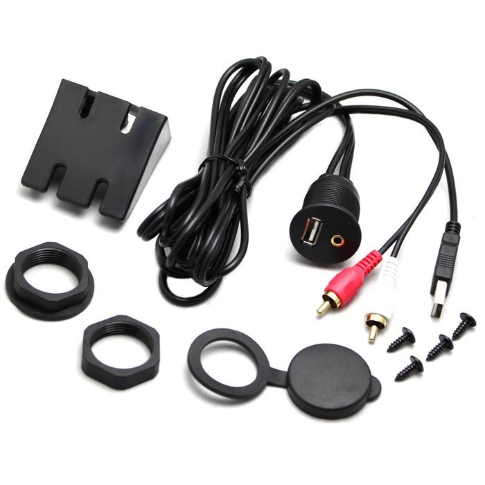 RAYSUN 1 Meter USB and 3.5mm AUX Extension Flush Mount - USB Dash Mount ...