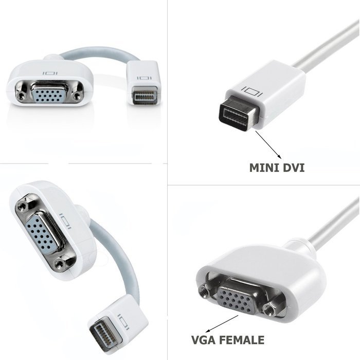VIMVIP Mini DVI to VGA Adapter Cable for Macbook White N3 free image download