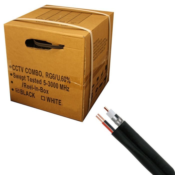 Five Star ETL Litsted RG6/U Siamese 1000 ft. Coaxial CCTV Cable - Combo ...