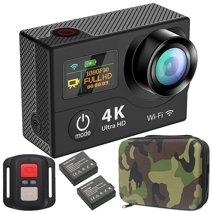 GreatCool Waterproof Action Camera 4K 25fps Hd Dual-screen 2.0 Inch LCD ...