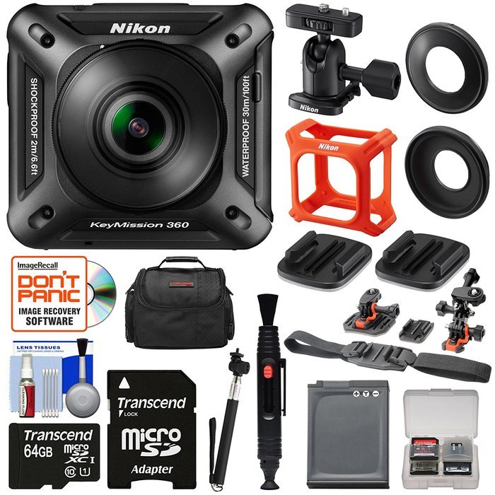 Nikon KeyMission 360 Wi-Fi Shock & Waterproof 4K Video Action Camera ...