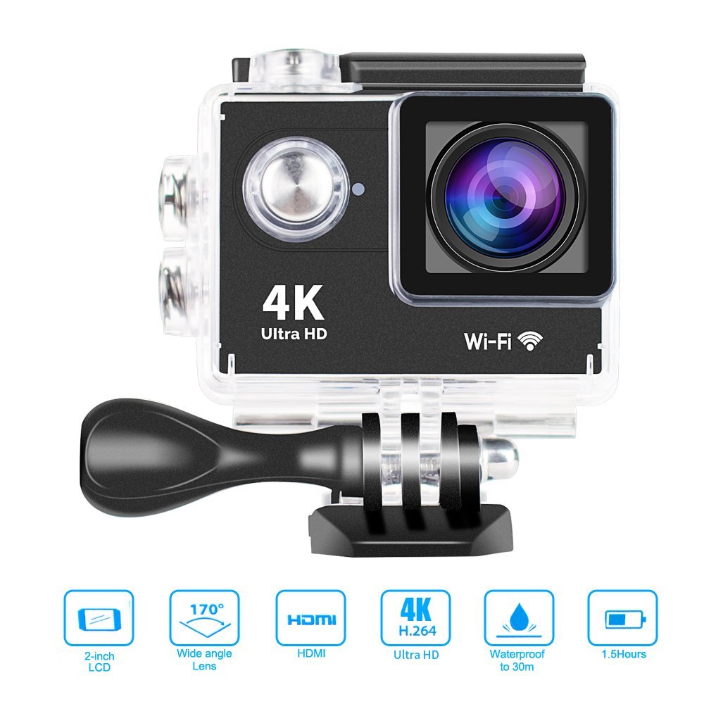 Mini Sport H9 Action Camera 2.0inch Display Ultra HD 4K 12MP WiFi ...