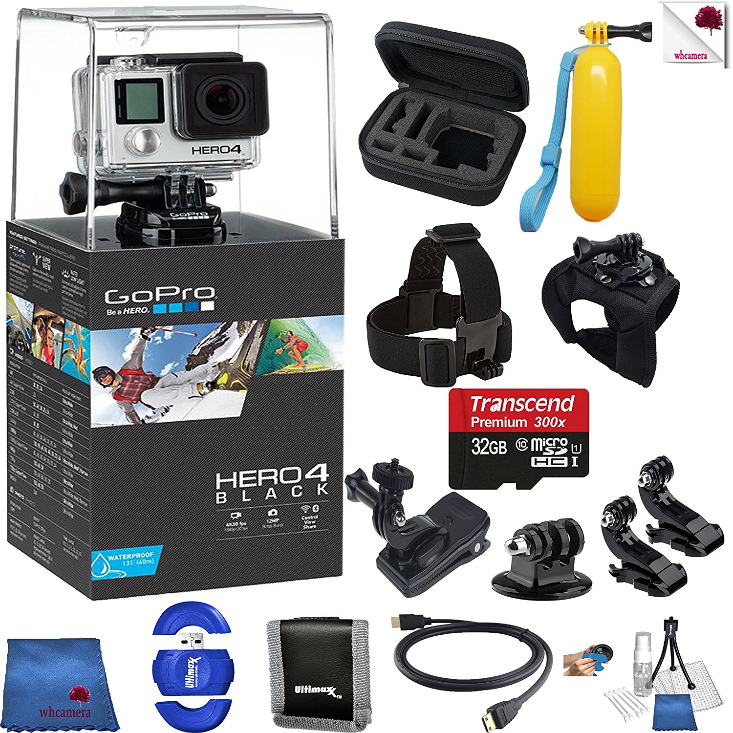 Gopro Hero 4 Black 13 Piece Expedition Bundle Includes: Go Pro Hero4 ...
