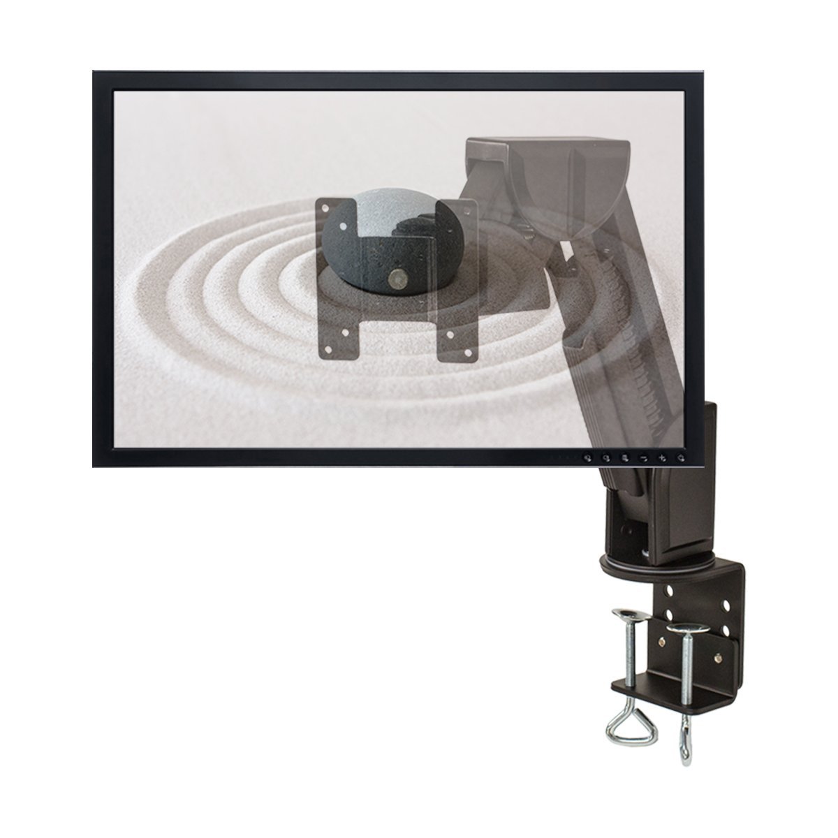 NavePoint Adjustable Single Arm LCD Monitor Stand Desk Mount C-Clamp ...