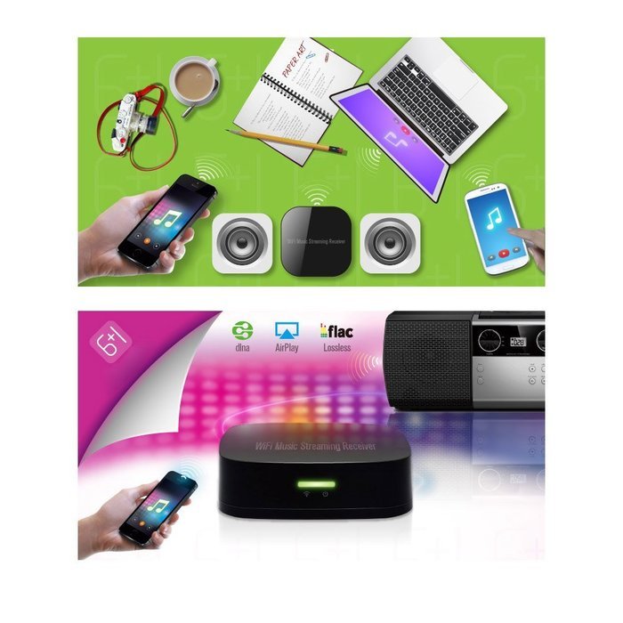 Kingzer Soundmate M1 Wireless Wifi Audio Streaming Receiver DLNA ...