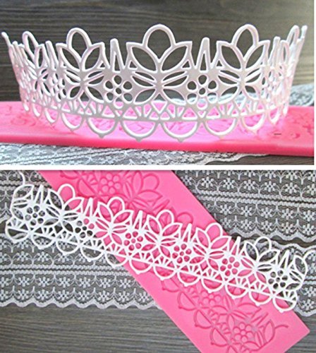 Anyana Big Silicone Fondant Lace Sugarcraft Mould Embossing Mat Cake Impression Floral Gum ...