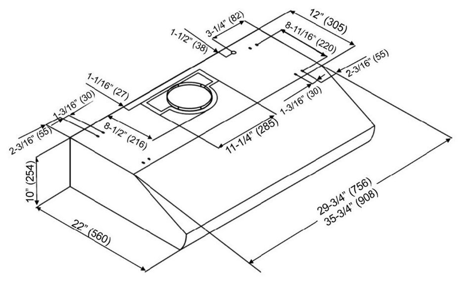 KOBE Range Hoods CH7730SQB-1 Under Cabinet Hood 6-Speed, 760 CFM with ...