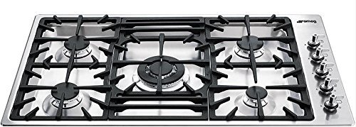 Smeg PGF95U3 35" Classic Gas Cooktop with 5 Gas Burners, Stainless ...