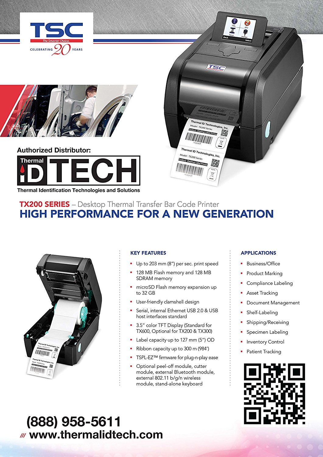 TX200 (200DPI), TX300 (300DPI) and TX600 (600DPI) Series Printer with ...