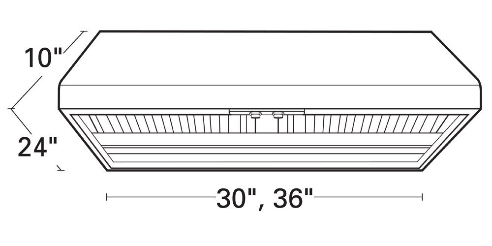 Air King P1036 Professional Range Hood, 10-Inches Tall by 36-Inches ...