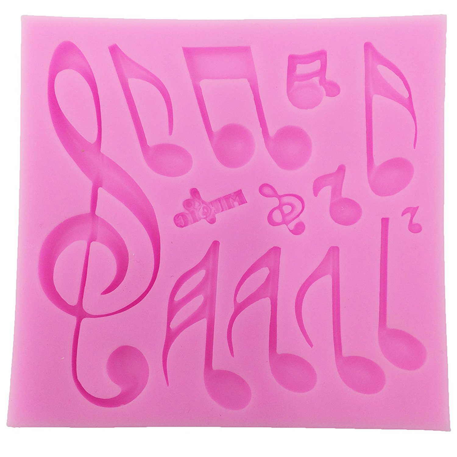 Funshowcase Music Notes Candy Silicone Mold for Cake Decorate, Polymer ...