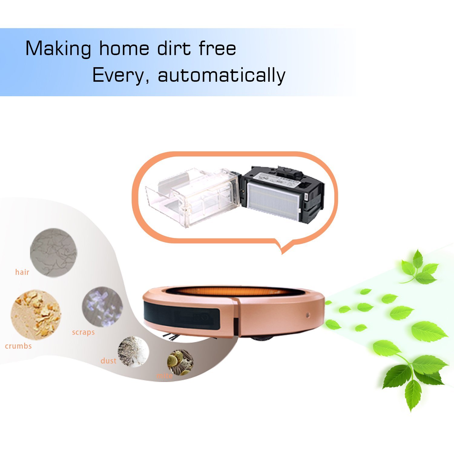 CleanMate QQ6 Vacuum Cleaning Robot - Gold with Mop N3 free image download