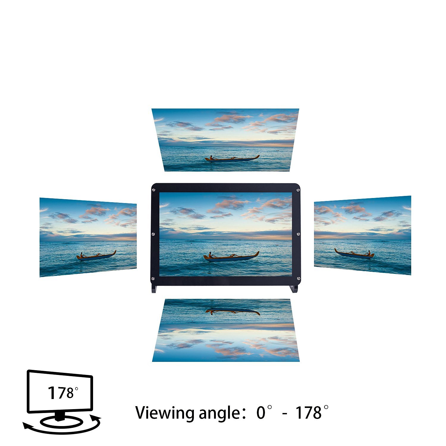 SunFounder 10.1 Inch IPS HDMI Monitor 1280×800 HD LCD Screen Display with Case and Stand for ...