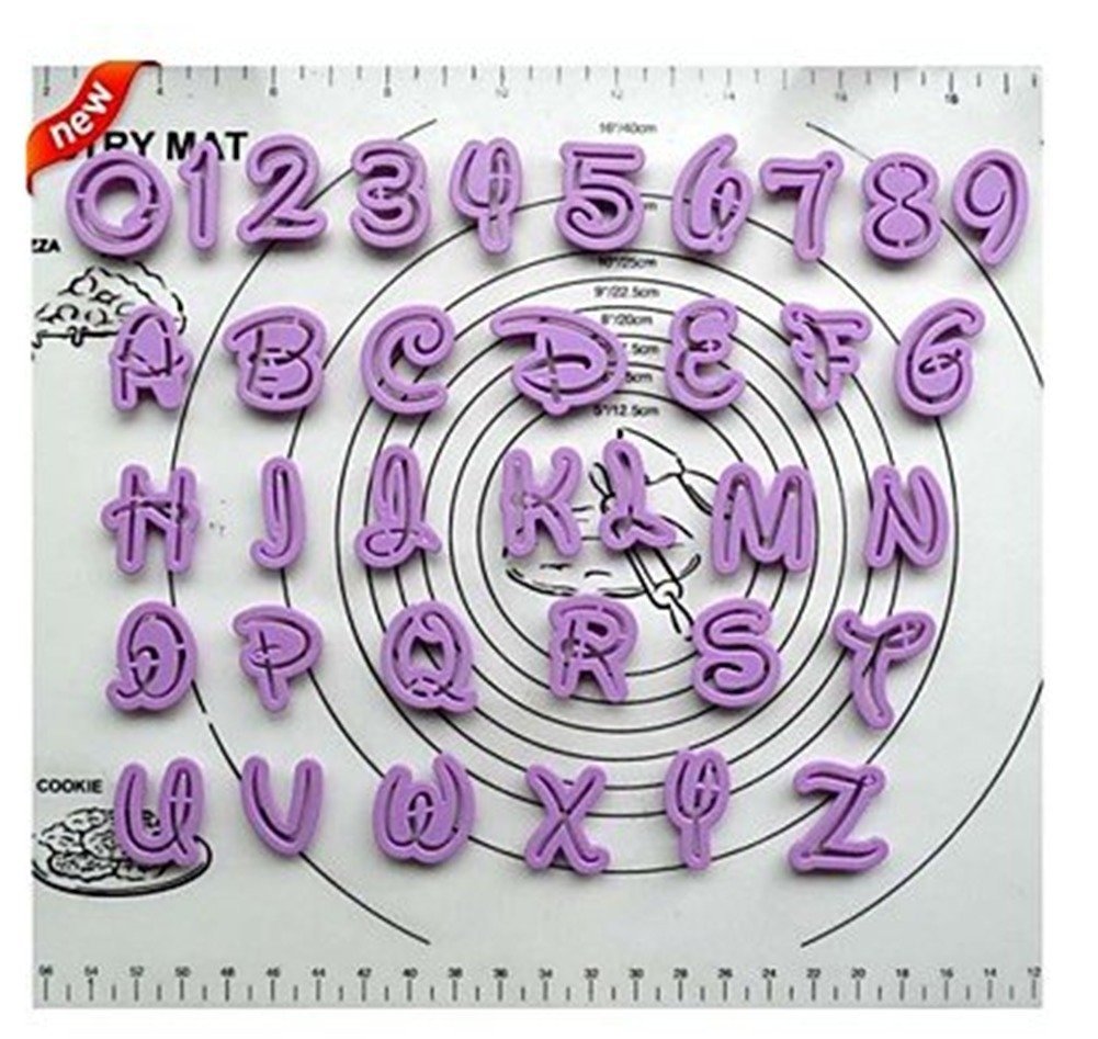 SNW Fondant Cake Decoration Tools Cartoon Font Alphabet Letters Number ...