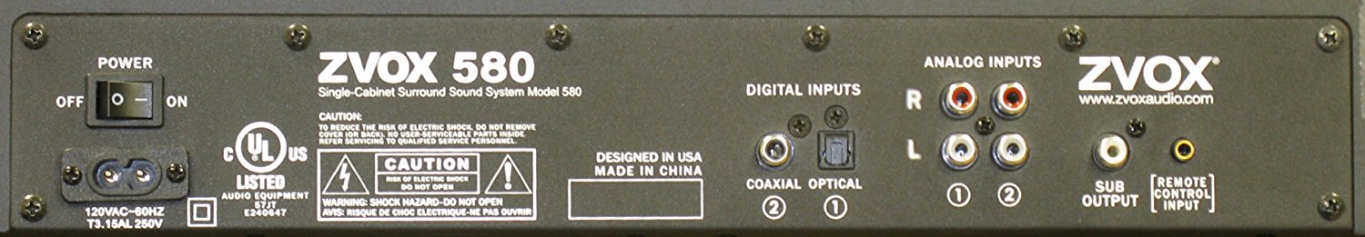 ZVOX 580 Low-Profile Single-Cabinet Surround Sound System with Optical ...