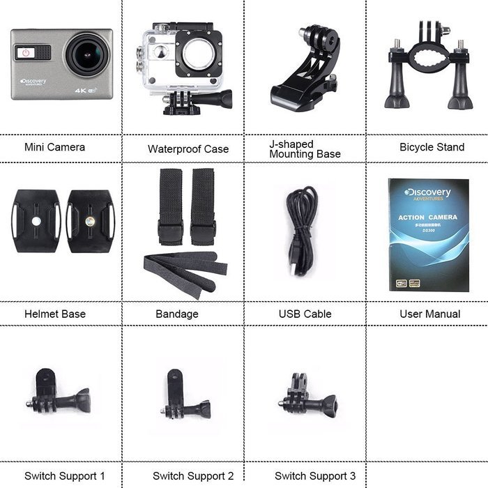 Andoer Action Sports Camera 4K 24FPS 1440P 30FPS 1080P 60FPS Full HD DV ...