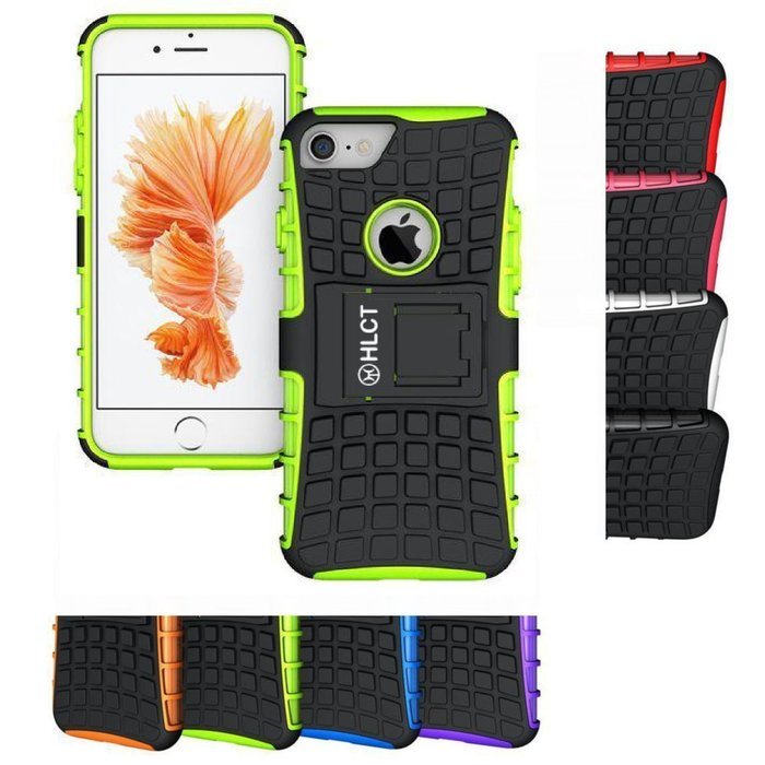 IPhone 7 Case, HLCT Rugged Shock Proof Dual-Layer Case with Built-In ...