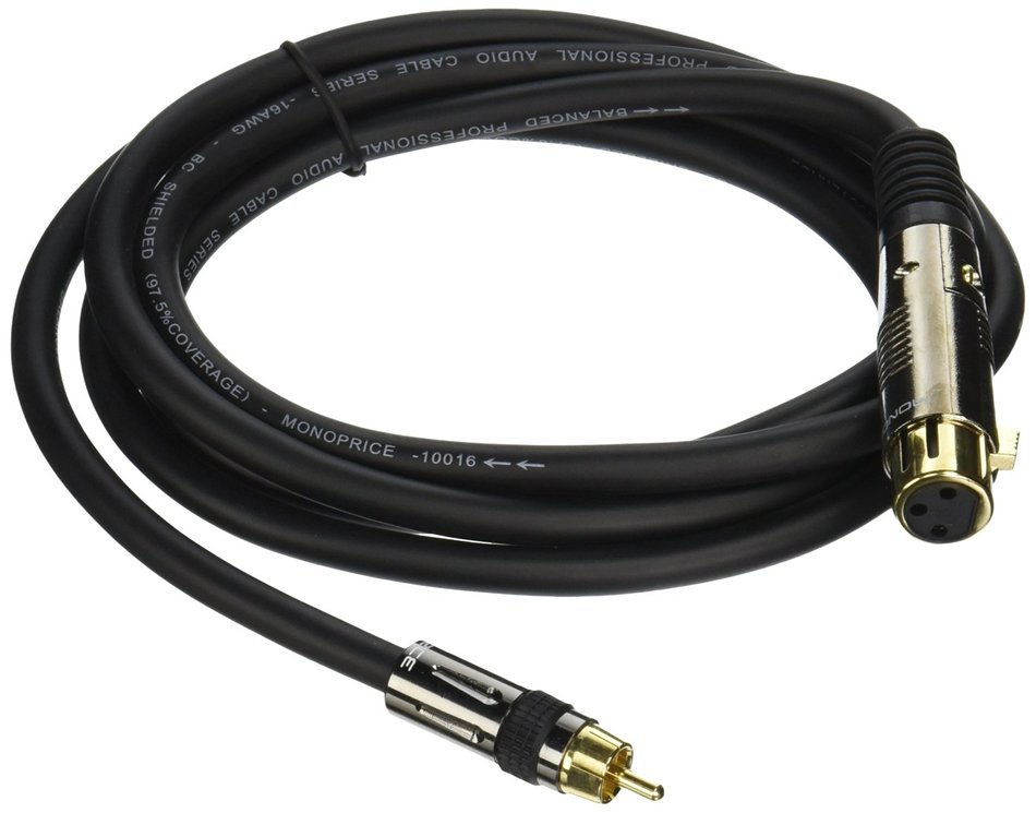 Monoprice 104785 Premier Series XLR Female to RCA Male 16AWG Cable - 6 ...