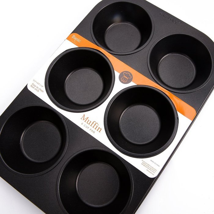 Uxcell Casa-J Bakeware Muffin Pans 6 Cup Nonstick Stainless Steel Black ...
