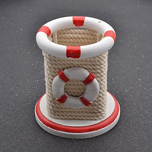 Nautical Wooden Sea Anchor Pen Pencil Holder Home Office Desk Organizer ...