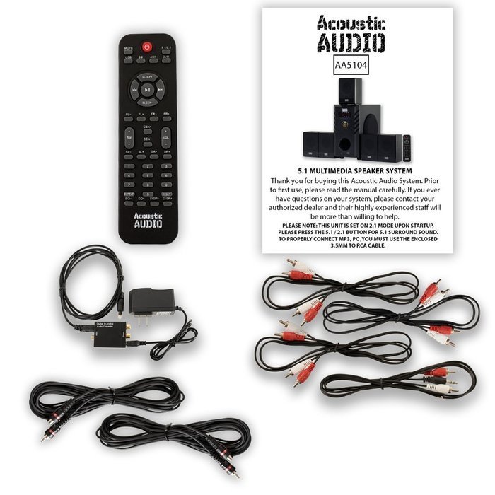 Acoustic Audio AA5104 Home Theater 5.1 Speaker System with Optical ...