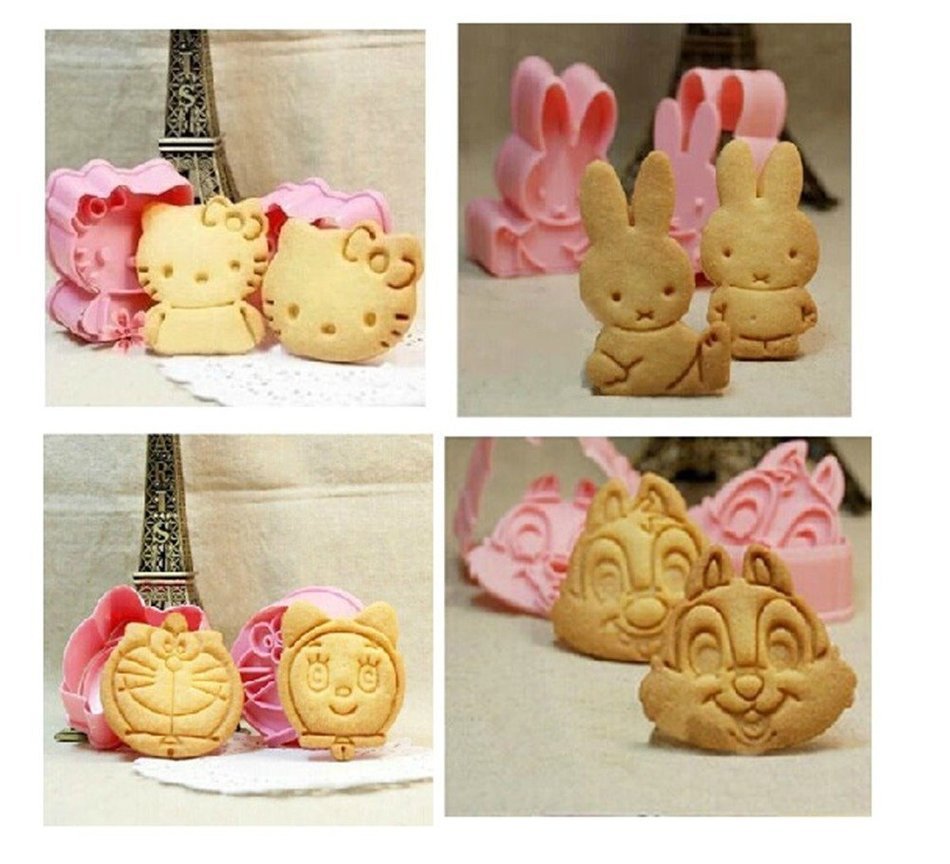 SNW DIY Cartoon Biscuit Cookies Mold Tool 3-D Cookie Cutter,Set of 12 ...
