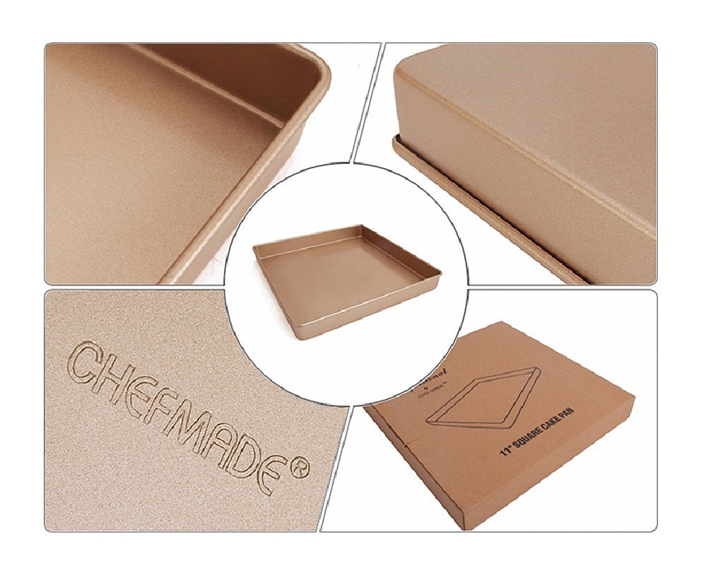 GMM 11" Square Non-Stick Cake Pan, Certified Coating Healthy Living DIY ...