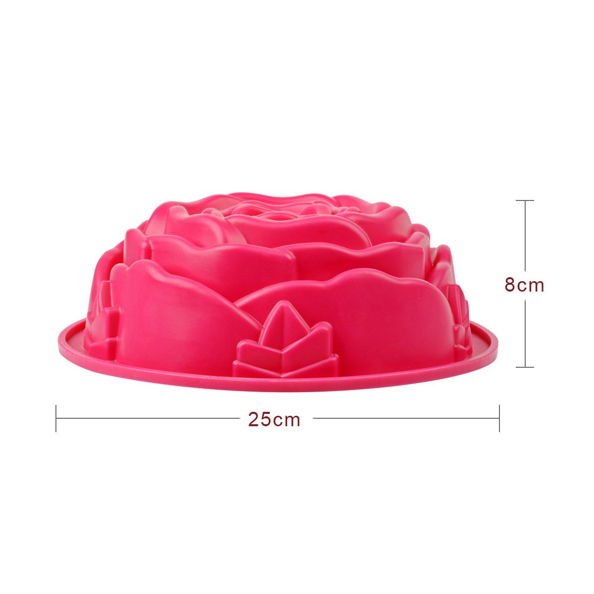 Ckeyin 9 Inch Rose Shaped Cake Pan Silicone Mold Cake Bakeware Baking ...