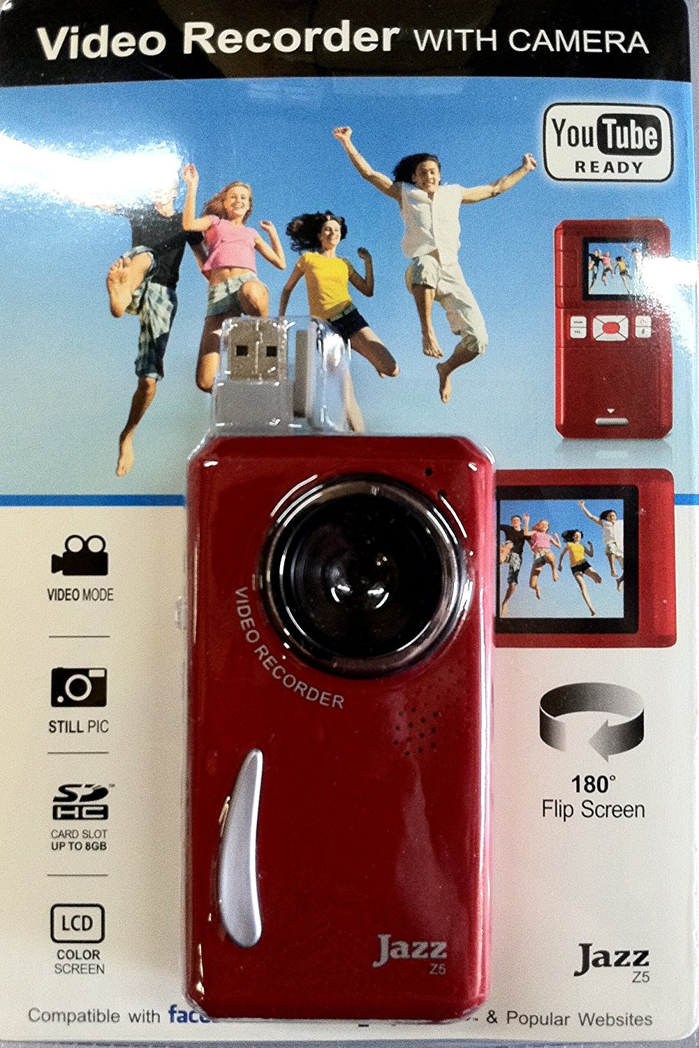 Jazz Red Z5 Video Recorder with Camera, Color Lcd, You Tube Ready ...