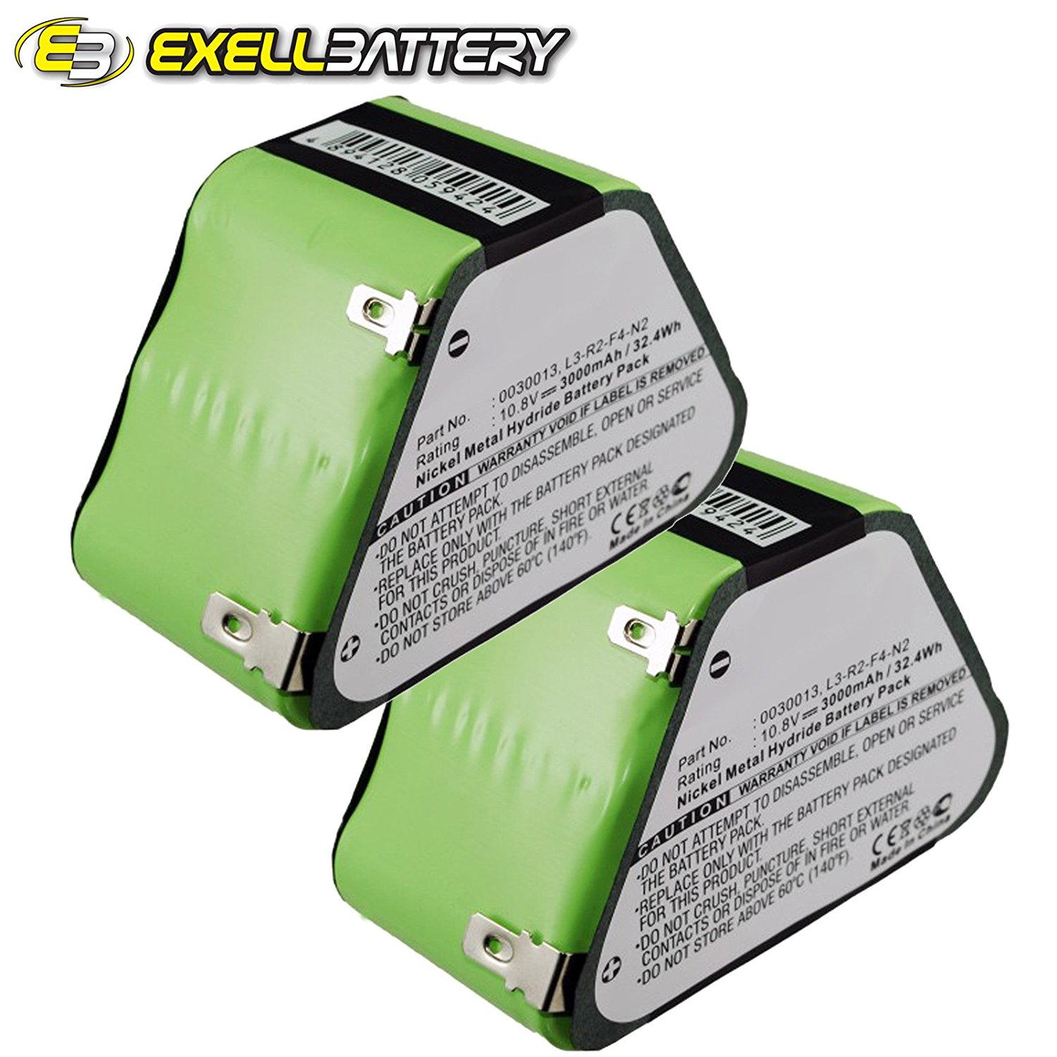 2x 10.8V Battery Replaces DIRT DEVIL 0030013 L3-R2-F4-N2 Fits M030 ...