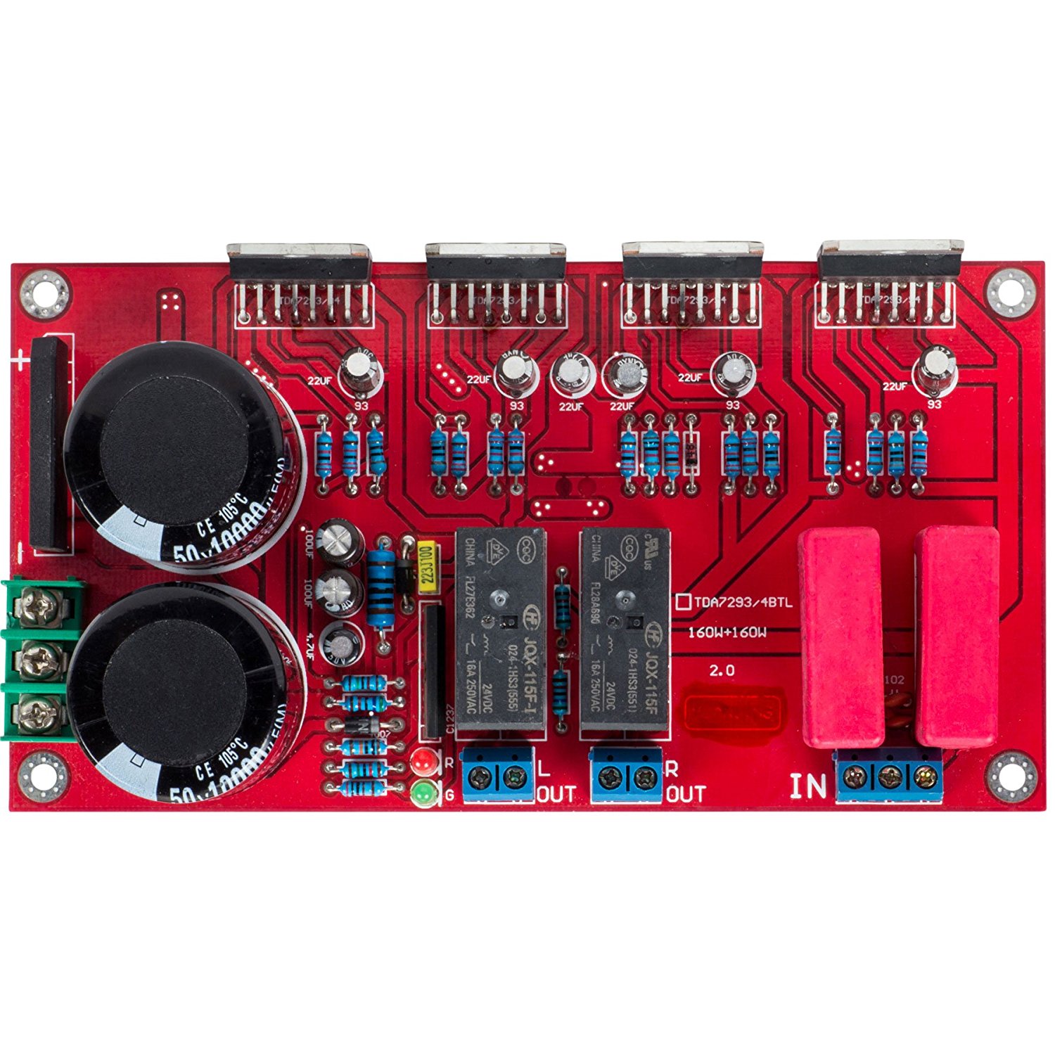 Yuan-Jing Quad TDA7294 BTL Stereo Amplifier Board with Speaker ...