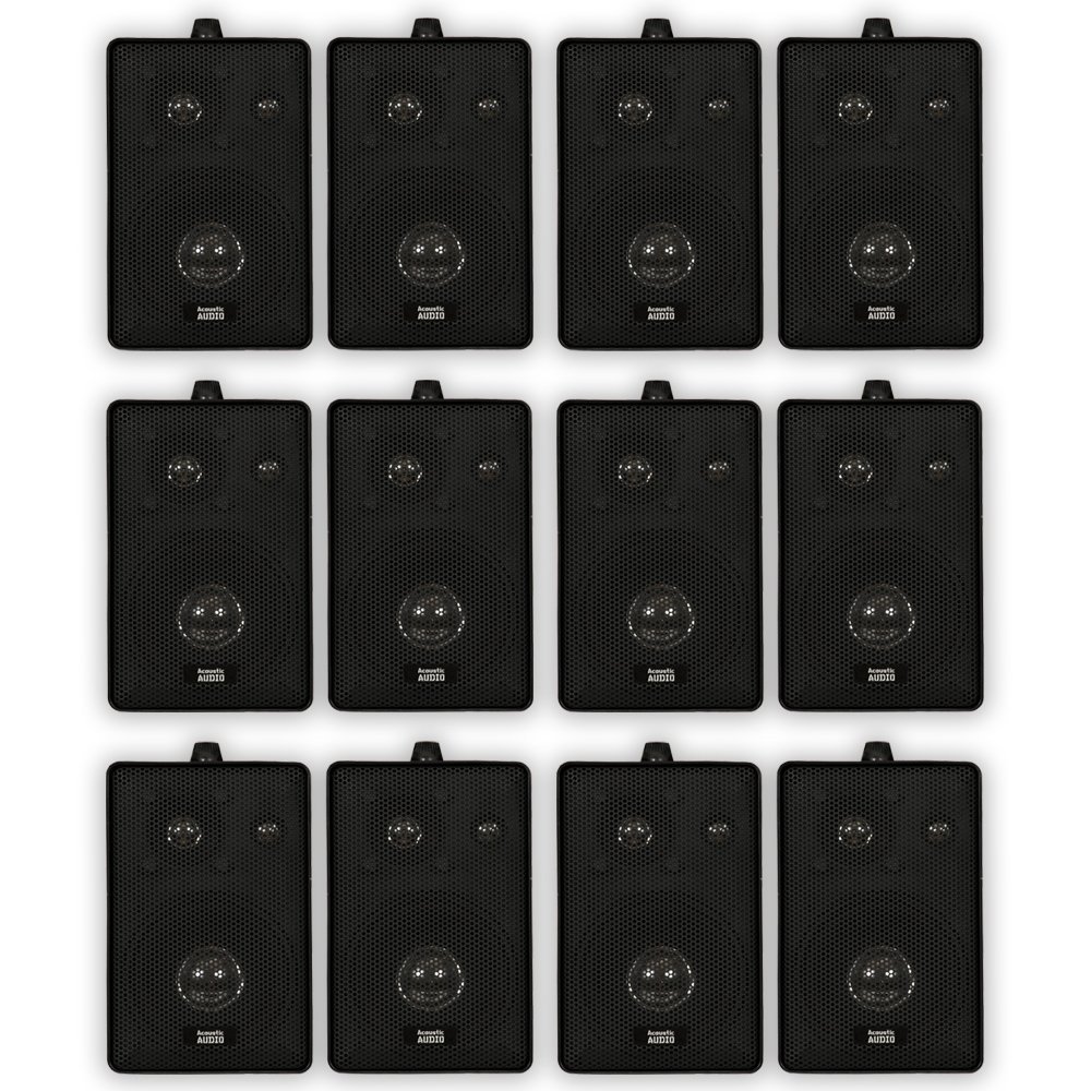 Acoustic Audio 251B Indoor Outdoor 3 Way Speakers 2400 Watt Black 6 ...