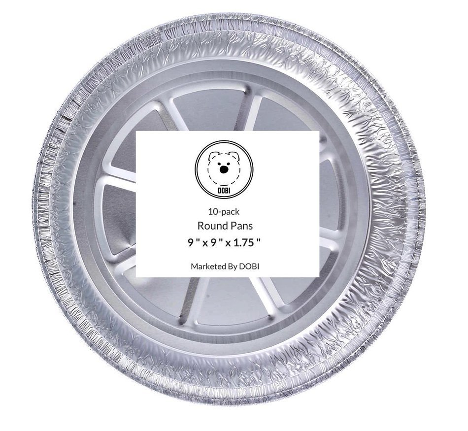 DOBI Round Pans - 9" Disposable Aluminum Foil Pans, Standard Size Cake ...