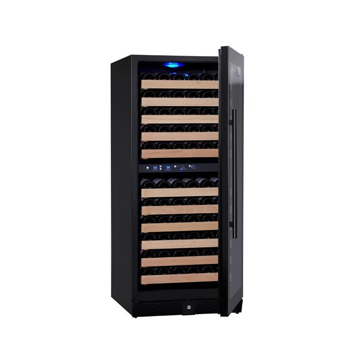 KingsBottle 46 Bottle Dual Zone Wine Cooler, Stainless Steel with Glass ...