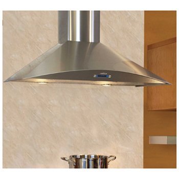 ELICA EFG630SM Wall Mount Chimney Hood with 600 CFM Internal Blower, 4 ...