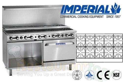 Imperial Commercial Restaurant Range 60" With 10 Step Up Burner Oven ...