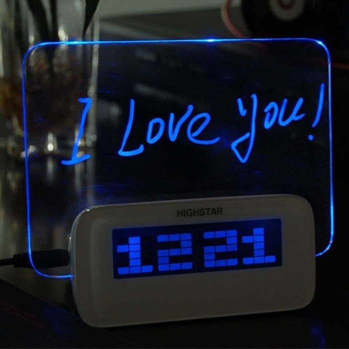 2015 Novelty Message Board Digital Timer Alarm Temperature Calendar LED ...