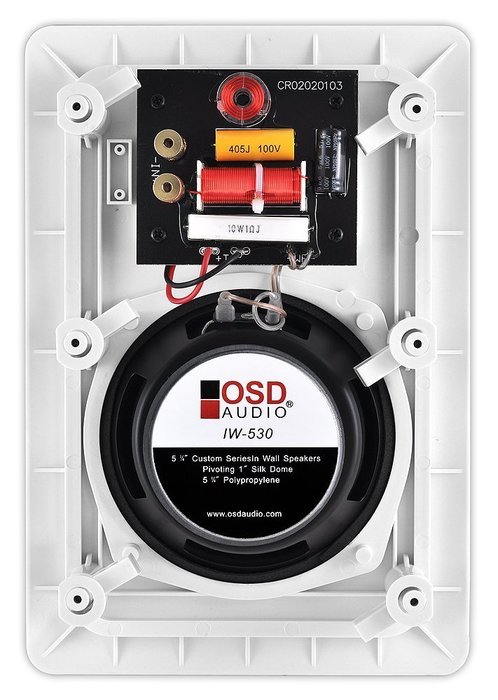 OSD Audio IW530 5.25-inch Polypropylene In-Wall Speaker Pair N3 free ...
