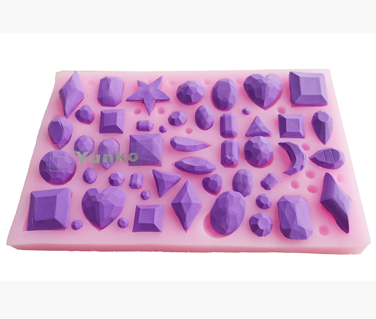 Yunko Mini Gem Diamonds Shape Silicone Cupcake Decorating Fondant Mold ...