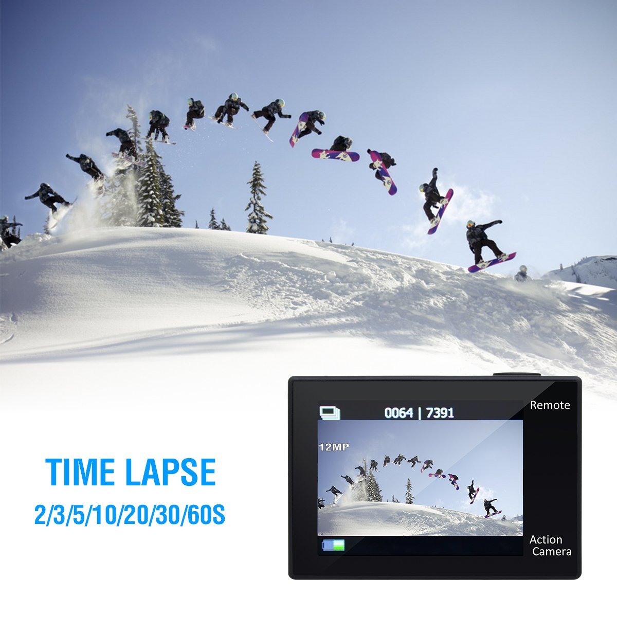 Campark 4K 30fps/1080P 120fps WIFI Sports Action Camera Ultra HD ...