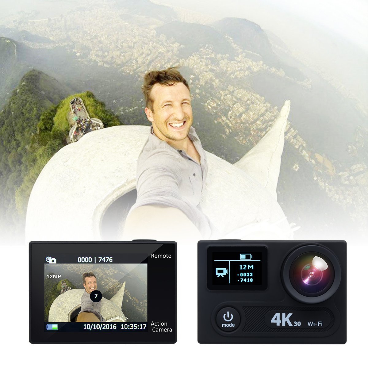 Campark 4K 30fps/1080P 120fps WIFI Sports Action Camera Ultra HD ...