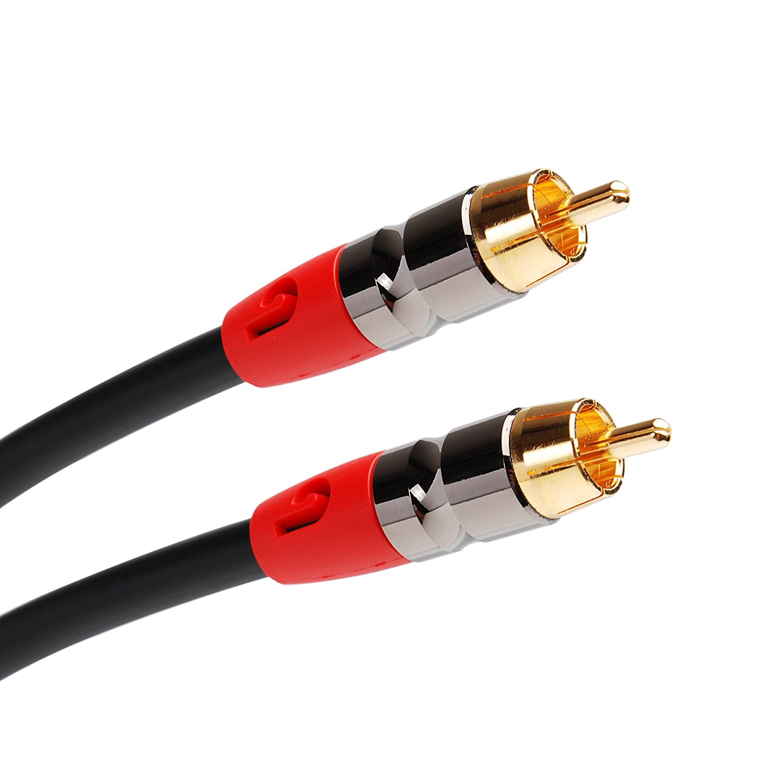 PlugLug® Dual Shielded Subwoofer Audio RCA Cable with Gold plated ...