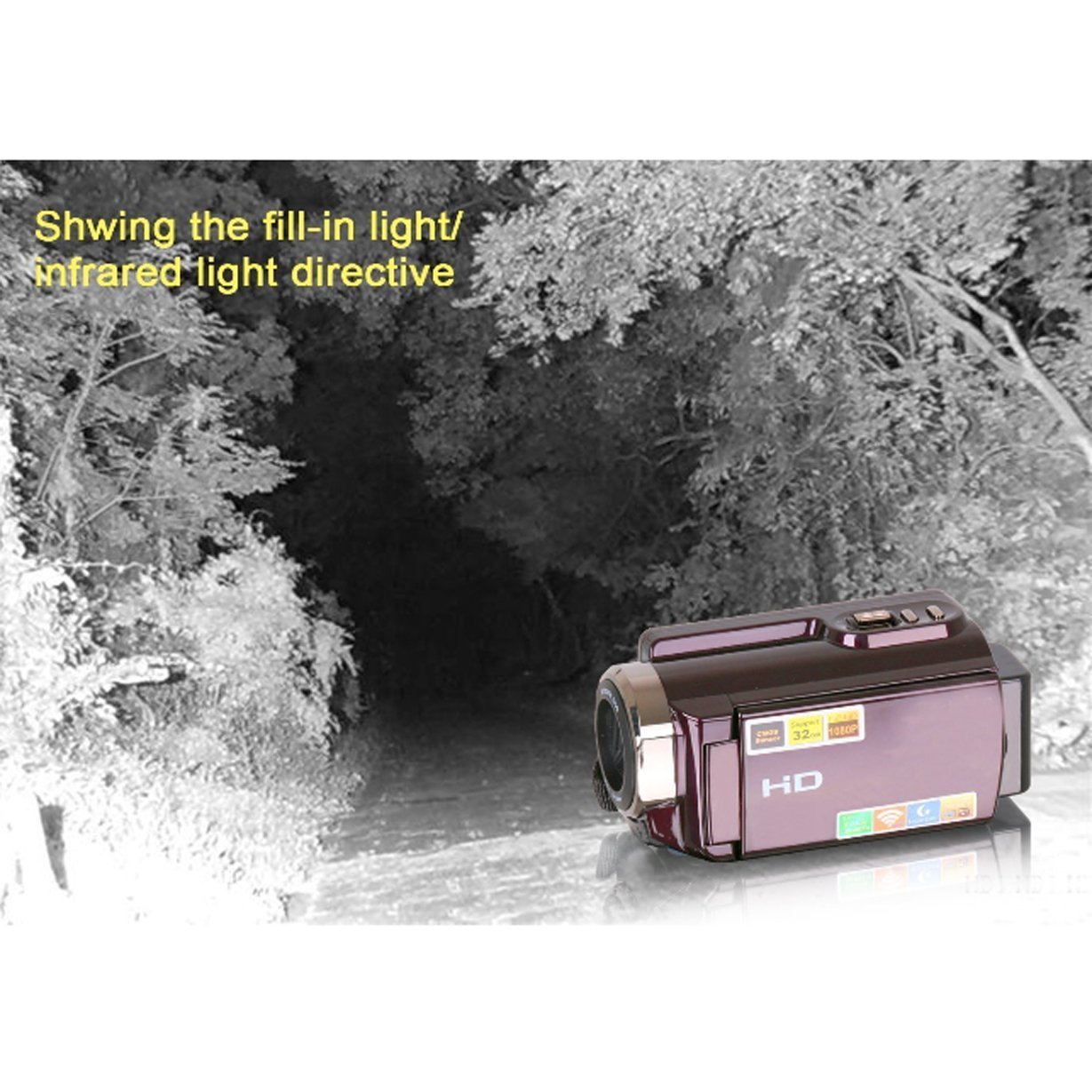 YBLUESKY FHD 1080P Camcorders WIFI Connection 60FPS Dual SD Slot Night ...