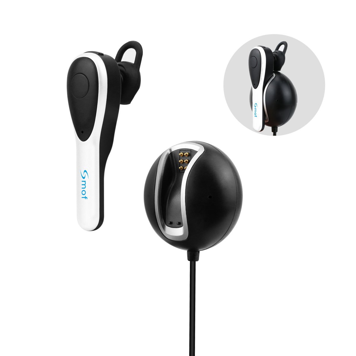 Smof Bluetooth CSR4.0 Hands-free Headset + Receiver 2-in-1 ...
