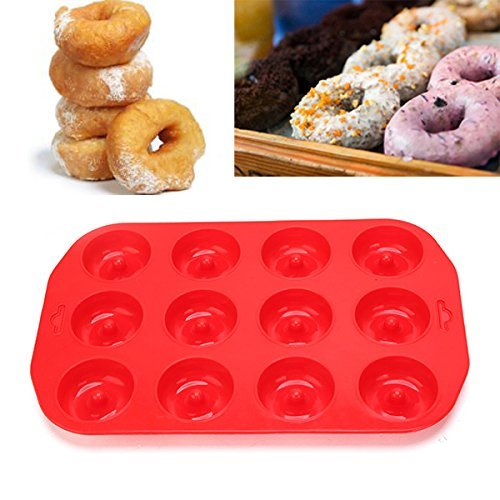12 Cavity Silicone Doughnut Cake Mold Pudding Biscuit Baking Mold Mould ...