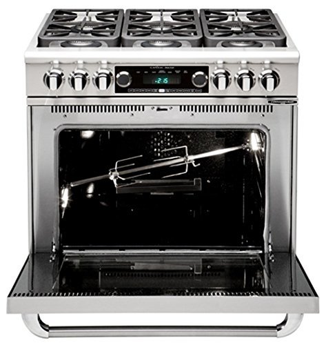 Capital COB366L: 36" six Open Top Burner, Dual Fuel self-clean range ...