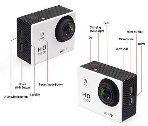 Jesiya™ SJ4000 WIFI Waterproof Sports Action Camera (White) N2 free ...