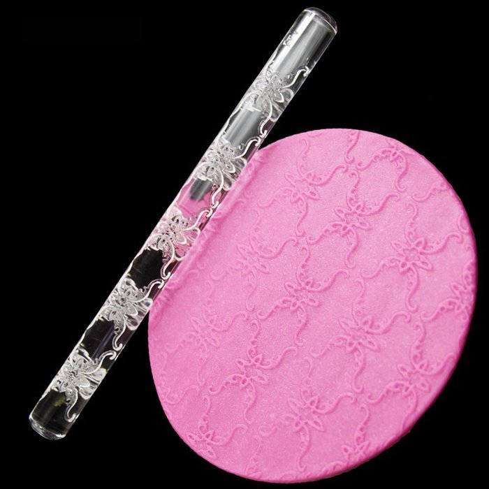 Fondant Transparent Acrylic Carved Wood Grain Printing Non-stick Mini ...