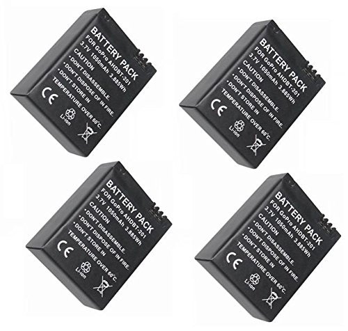 ProGear Set Of 4 New Replacement Batteries For GoPro Hero 3+ 3 free ...