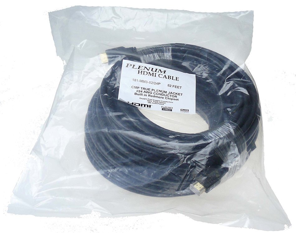 NTW 75 ft. True Plenum HDMI cable (CMP rated), 24 AWG, Gold plated ...